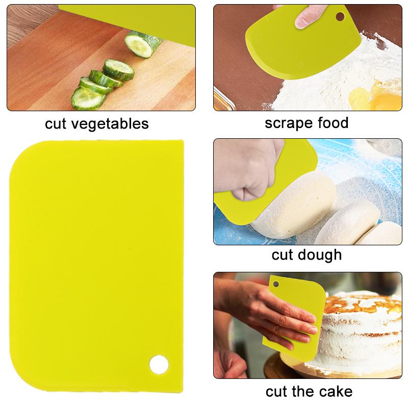 Set de 3 spatule din PVC pentru modelat lut, aluat, prajituri si ...