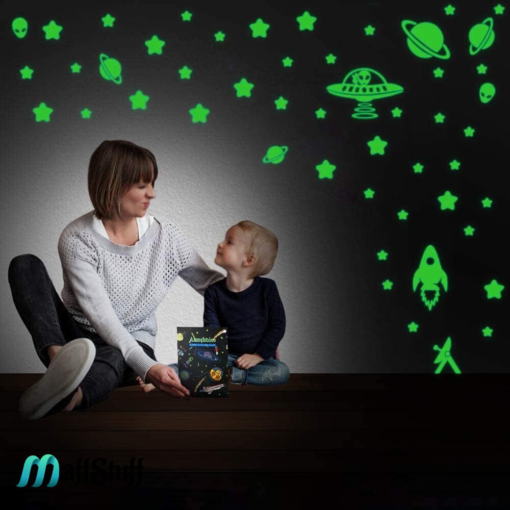 Set de 278 Stickere Decorative de Perete Fosforescente, Pentru Camera ...