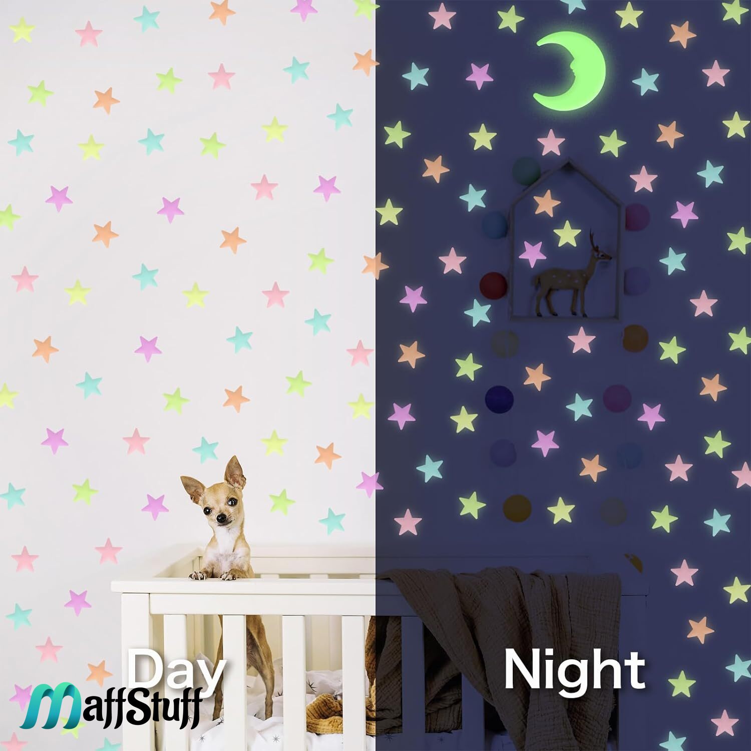 Set de 201 Stickere Decorative de Perete Fosforescente, Sub Forma de ...