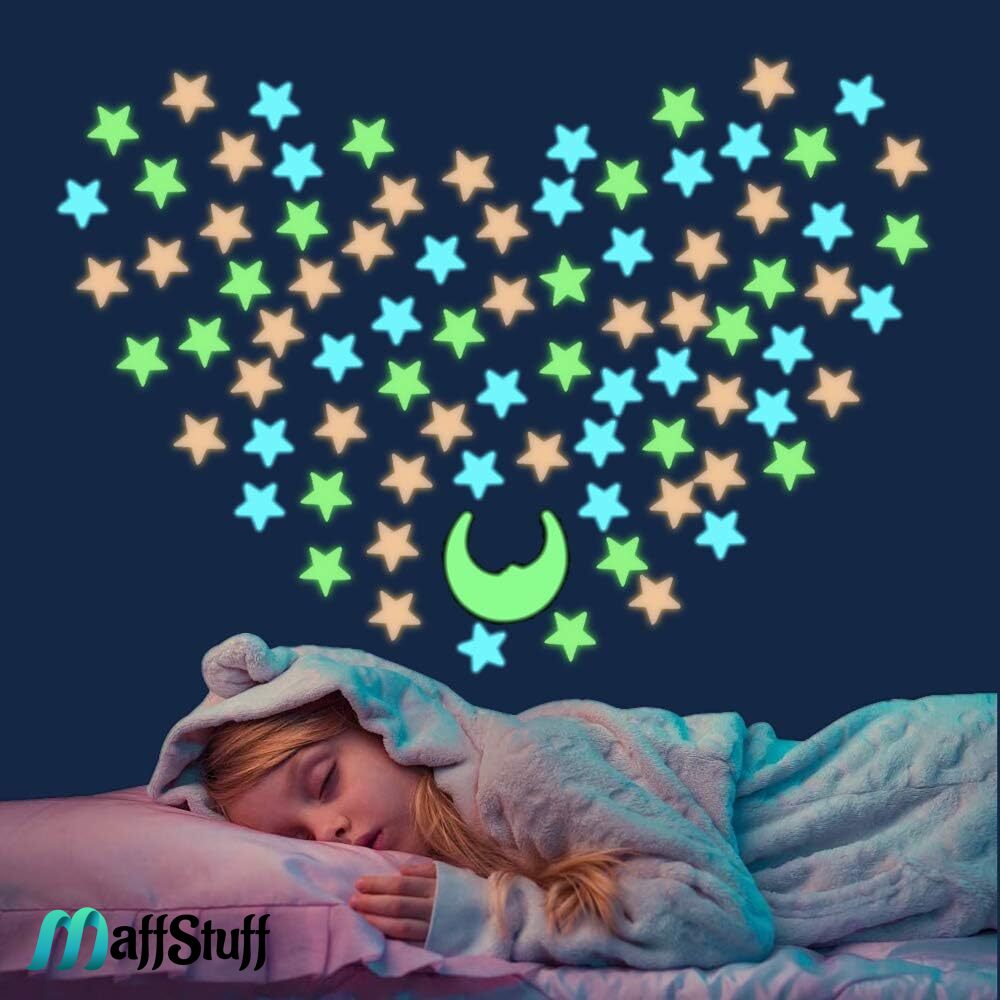 Set de 201 Stickere Decorative de Perete Fosforescente, Sub Forma de ...